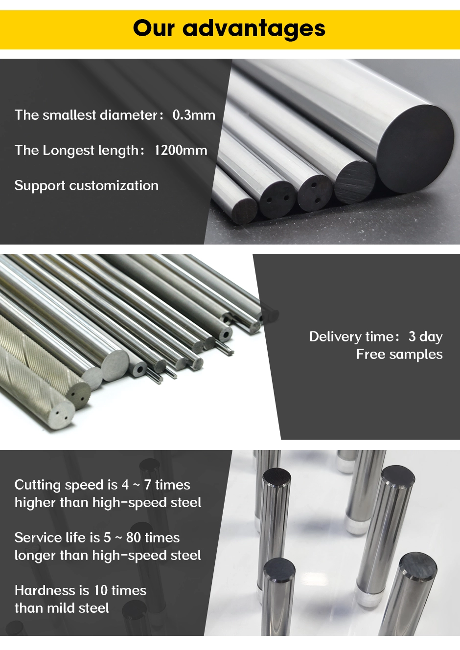 Carbide rods with two straight coolant holes